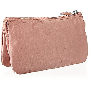 Kipling womens Womenâ€™s Creativity Pouch, Versatile Cosmetics Kit, Lightweight Nylon Travel Organizer Large Purse, Dt Warm Rose, 7.25 L x 4.25 H 1.5 D US
