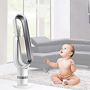 Bladeless Floor Fans,Oscillating Quiet Child Safety Tower Fan With Remote Control,Stand Air Conditioner Fan For Home With Timer Blue 65x25x20cm(26x10x8inch)