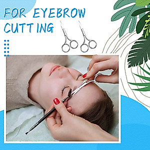 12 Pieces Nose Hair Scissor Small Scissor Facial Hair Scissors Stainless Steel Straight Tip Scissors Eyebrows Grooming Trimming Scissors Multi Purpose Beauty Scissors for Mustache Beard Nose