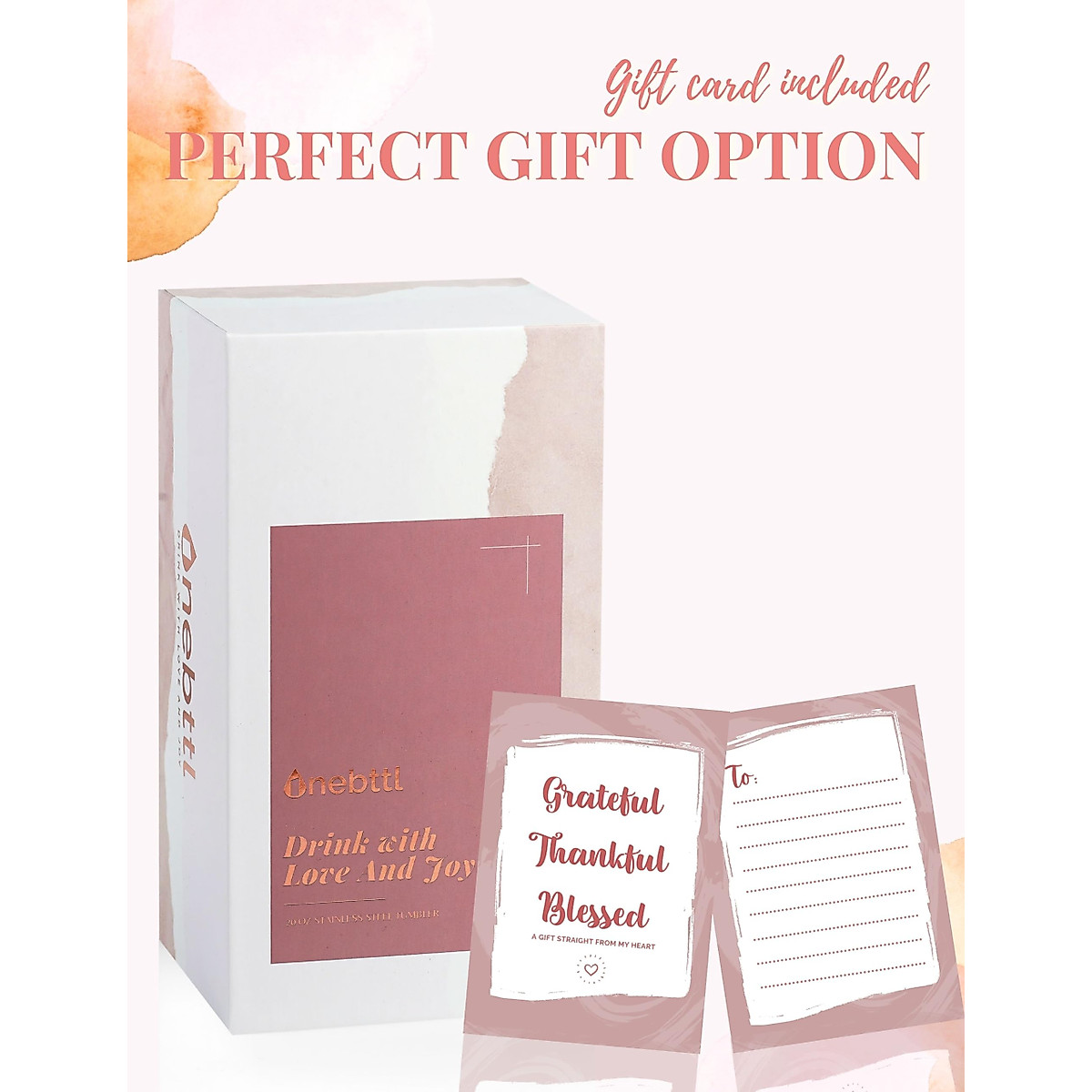 Onebttl Nannie Gifts for Grandma, Insulated Stainless Steel Wine Tumbler with Lid, For Grandma on Birthday, Mother’s Day, Christmas, Rose Gold, (20 oz) My favorite people call me Nannie