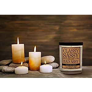 Classy, Sassy Funny Candles for Women Gift, Fun, Cool Candles, Funny Birthday Candle Gift for Boss Lady, Best Friend, Bestie, Mom, Wife, Friend or Sister, Mother’s Day, Retirement, Going Away, Moving