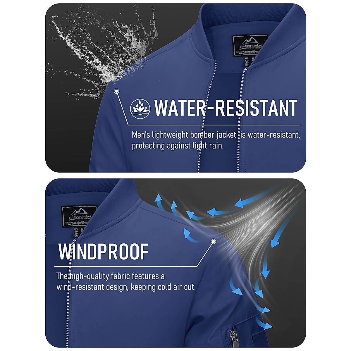 Mens Fall Jacket Bomber Jackets Varsity Jacket Men Lightweight Jacket Men Casual Jacket Outdoor Hiking Jackets Windbreak Jackets for Men