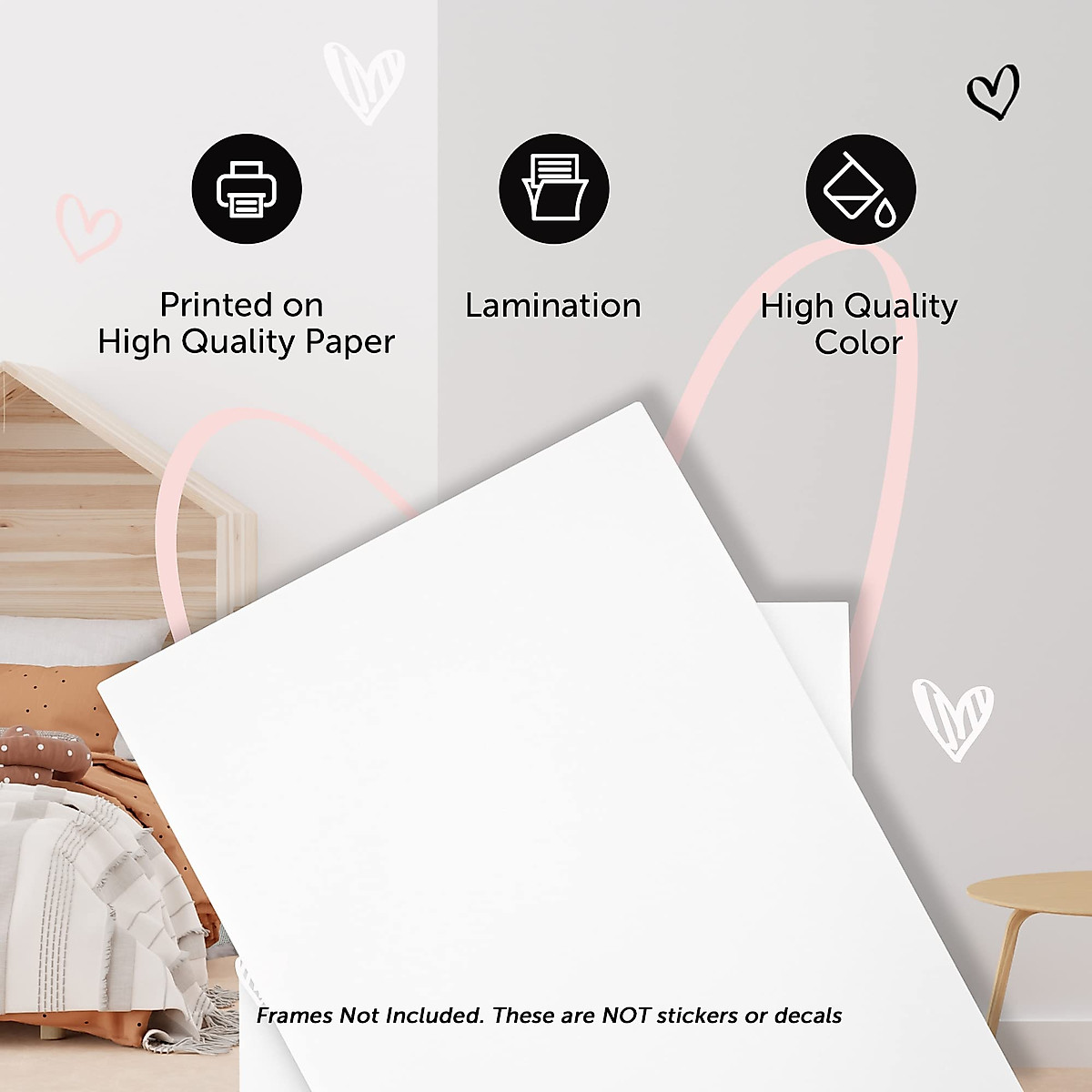 Designs by Maria Inc. Set of 4 UNFRAMED Farm animal kids nursery decor | Cute animal pictures | Animal posters safari wall decor | Farm Animal with Floral Crown Wall Art | Farmhouse Artwork (8"x10")