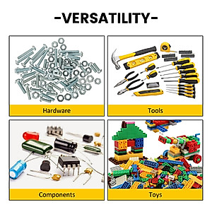 UNITEDPOWER Wall Mounted Garage Storage Bin, Parts Rack, Plastic Hanging Stackable Storage Bin, Hardware Tool Organizer for workshop, Craft Room, school and Shop, 8 Bins 2 Rails (Blue)