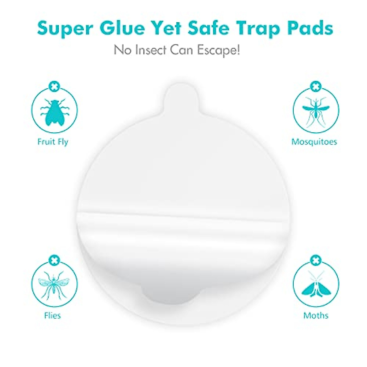 4.3 Inch Mosquito Glue Trap 24PCS, Sticky Mosquitoes Trap for Bug Zapper, Refill Pads for No See 'EMS Tiny Pest, Pest Safe Insect Control Fits Most Mosquito Lamp, Pet Safe