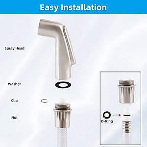 Hygie Rinse Kitchen Sink Side Sprayer Head Replacement Universal Sink Sprayer Attachment Compatible with Delta, Moen, Kohler OEM Brand, Kitchen Sink Faucet Sprayer Head - Brushed Nickel