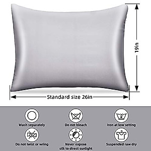 pendali Silk Pillowcase for Hair and Skin, Both Side Silk Pillow Case Soft and Smooth,Beauty Sleep, Bed Pillow Covers with Hidden Zipper, Silk Satin Pillowcase, Standard Size, Pack of 1 Piece