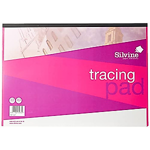 Silvine A3 Everyday Tracing Pad. 40 Sheets of Quality Lightweight Tracing Paper (63gsm) Ref A3T