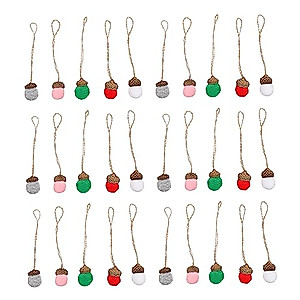 Garneck 30pcs Christmas Acorn Ball Hand Decor Christmas Decor Christmas Ornaments Artificial Acorn Caps Autumn Craft Dried Nuts Christmas Wool Felted Ball Felt Colorful Christmas Tree Gift