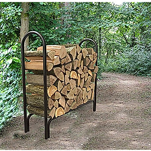 Panacea 15203 Deluxe Outdoor Log Rack, Black, 4-Feet, Log Rack Only