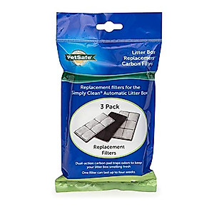 PetSafe Litter Box Replacement Carbon Filters, 3-Pack, for Use with PetSafe Simply Clean Automatic Cat Litter Box