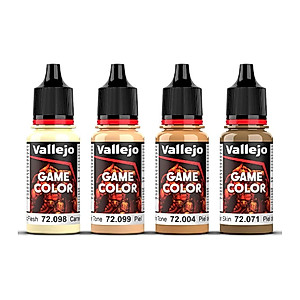 Vallejo - Tanned Skin Color Set | Contains 4 bottles x 18 ml (0.60 fl.oz.)