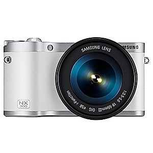 Samsung NX300 20.3MP CMOS Smart WiFi Mirrorless Digital Camera with 18-55mm Lens and 3.3" AMOLED Touch Screen (White)