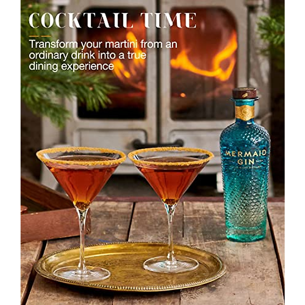 LUNA & MANTHA Martini Glasses | Set of 4 | 10oz | Hand-Blown Crystal Large Martini Glass Set | Elegant Cocktail Glasses for Bar, Whiskey, Gin, Tequila | Goblet Gift Set for Birthday, Housewarming