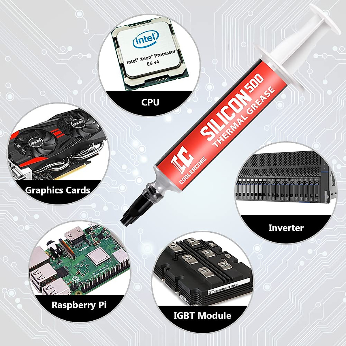 CoolerCube Thermal Paste, 3g CPU Thermal Compound Paste, Heatsink Paste for All Coolers, CPU, GPU, IC Processor, Carbon Based High Performance, Thermal Interface Material