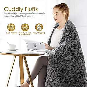Mr. Sandman Shaggy Faux Fur Weighted Blanket 15 lbs for Adult, Luxury Long Fur and Warm Soft Sherpa Heavy Blanket Throw for Twin/Full Size Bed, Couch, Sofa - 48"×72", Modern Grey