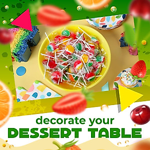 Flat Lollipops Assorted Fruit Flavors Hard Candy (2 Pound Box - Approx. 80 Count)