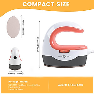 HTVRONT Heat Press Mini Heat Press Machine, Small Heat Press Portable Iron Press Machine for T Shirts, Hats, Heating Transfer Projects (Blue)