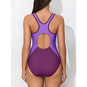 ATTRACO Athletic One Piece Bathing Suit for Women Lap Swimming Suits Teen Slimming Swimwear