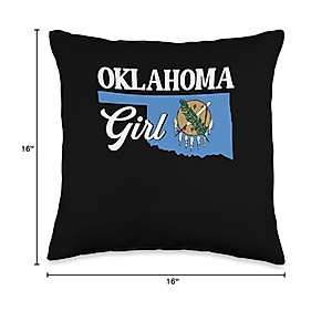Oklahoma Girl | American USA State | Oklahoma Map Throw Pillow