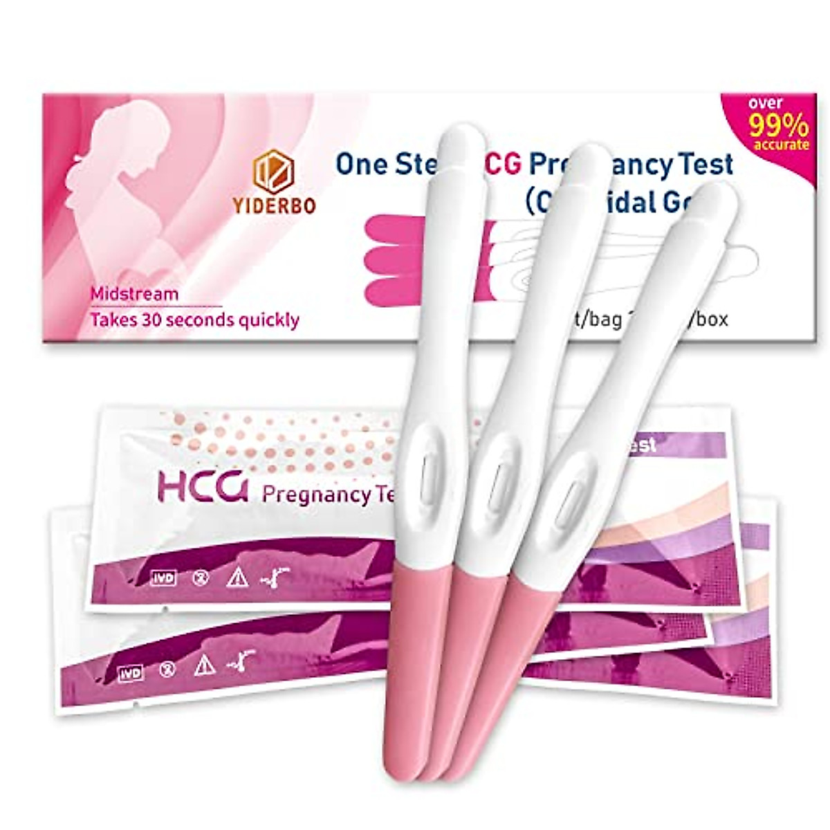 HCG Pregnancy Tests 1 Test/Bag 3 Tests/Box Early Detection Home Test, Woman Individually Sealed Early Pregnancy Home Detection Kits