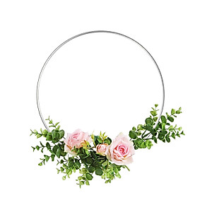 Sntieecr 9 PCS 3 Sizes Metal Floral Hoop Wreath Macrame Silver Hoop Rings for DIY Floral Macrame Hoop, Wedding Decorations, Dream Catcher and Wall Hanging Crafts (6 / 8 / 10 inch)