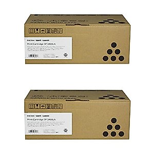 Ricoh 406464 Black Toner Cartridge 2-Pack for Aficio SP 3400, 3410, 3500, 3510