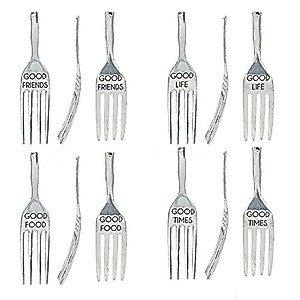 Pavilion Gift Company Beach Best Life Starfish 7 x 9 Inch Cutting Cheese Board, Set of 4 Forks with Debossed Text, 9", Brown