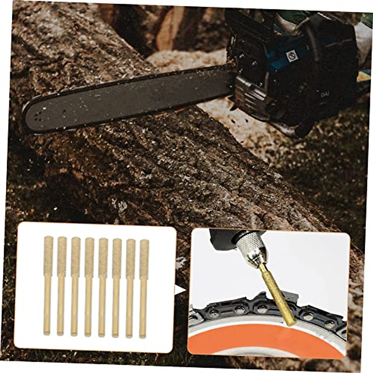 Yardwe 8 Pcs Chainsaw File Chain Tool Home Tools Electric Sharpener Burr Grinding Home Sharpener Diamond Abrasive Deburring Sharpener Practical Diamond Sharpener Sharpening Diamond Tool