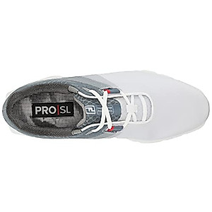 FootJoy Men's Pro|sl Sport Golf Shoe, White/Blue Fog, 10