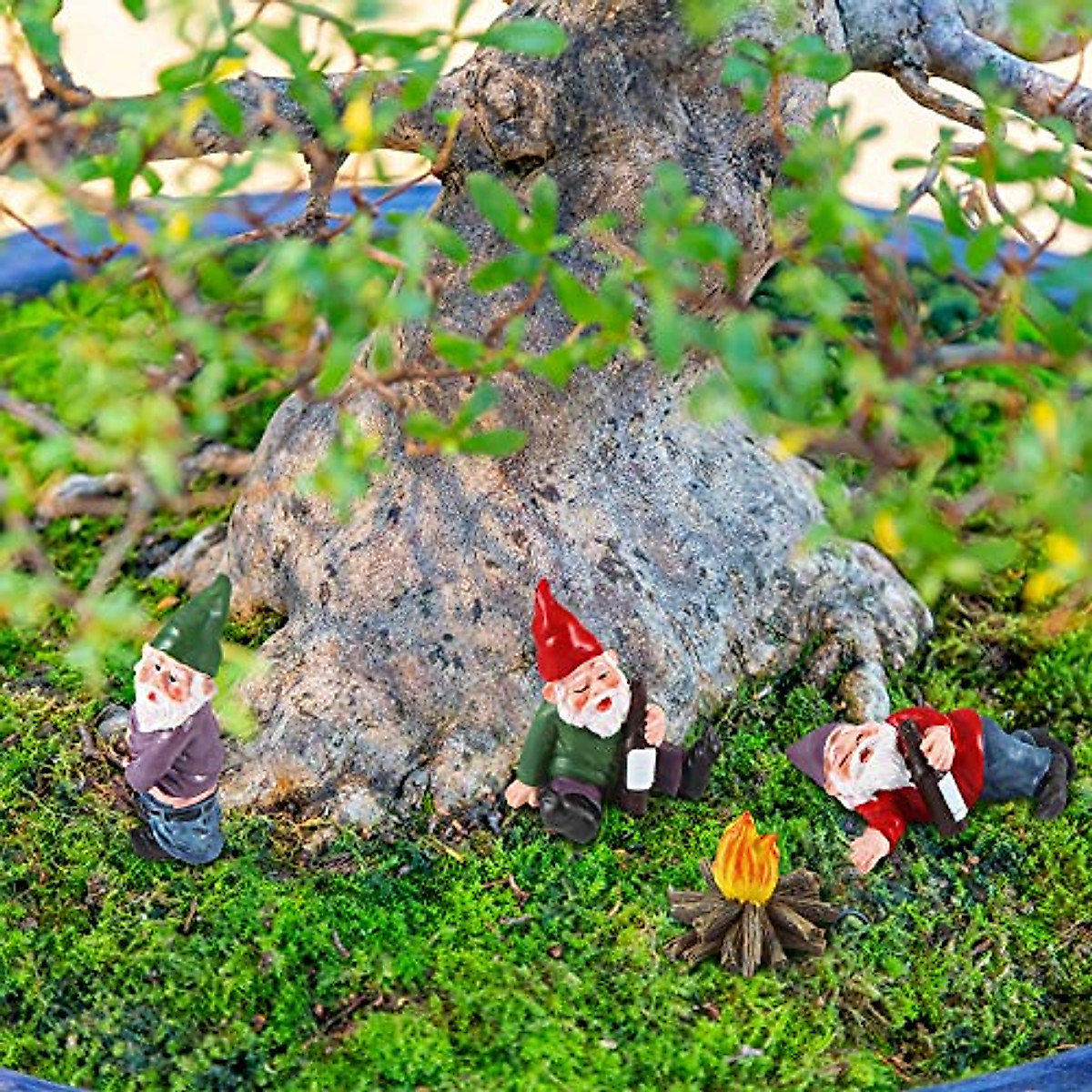 4 Pieces Christmas Happy Fairy Gnomes Garden Accessories Sculpture Collectible Figurines Miniature Gardening Figurine Gnomes Ornament Gnome Kit Fairy Garden Statues for Miniature Fairy Garden Supplies
