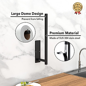 Paper Towel Holder Under Cabinet - Self-Adhesive or Drilling, Paper Towel Holder Wall Mount, Towel Rack for Kitchen Organization and Storage, Stainless Steel Kitchen Paper Roll Holder