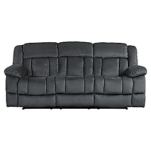 Homelegance Laurelton 90" Microfiber Double Reclining Sofa, Gray