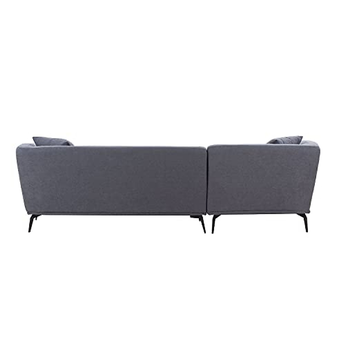 Goohome 102" L-Shape Sectional Sofa with Chaise Lounge, Oversize Modern Fabric Upholstered Couch with Metal Legs, Living Room Furniture Set for Apartment Bedroom
