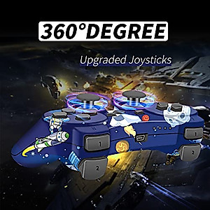 TONSUM Game Controller Wireless, Wireless Controller, Double Vibration Gamepad Compatible for Series 3 System,with Charging Cable (Space Blue)