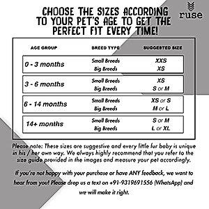 Ruse- Let's Party Printed Round Neck Full Sleeves Technical Dog Jacket/Coat for Dog Clothes Winter Apparel Gift for Dogs/Black/L