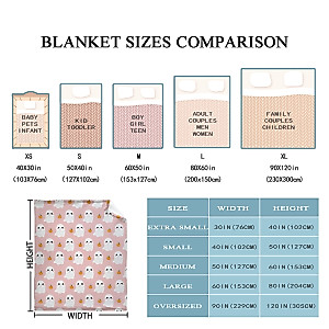 Cute Ghost Pumpkin Pink Blanket Halloween Lightweight Throw Blanket for Women Men Soft Cozy Fleece Couch Living Room Bed Blanket for Kids Girls Boys—All Season X-Small 40x30In (Toddler) PET