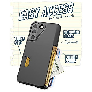 Smartish Galaxy S22 Wallet Case - Wallet Slayer Vol. 1 [Slim + Protective] Grip Credit Card Holder for Samsung - Black Tie Affair