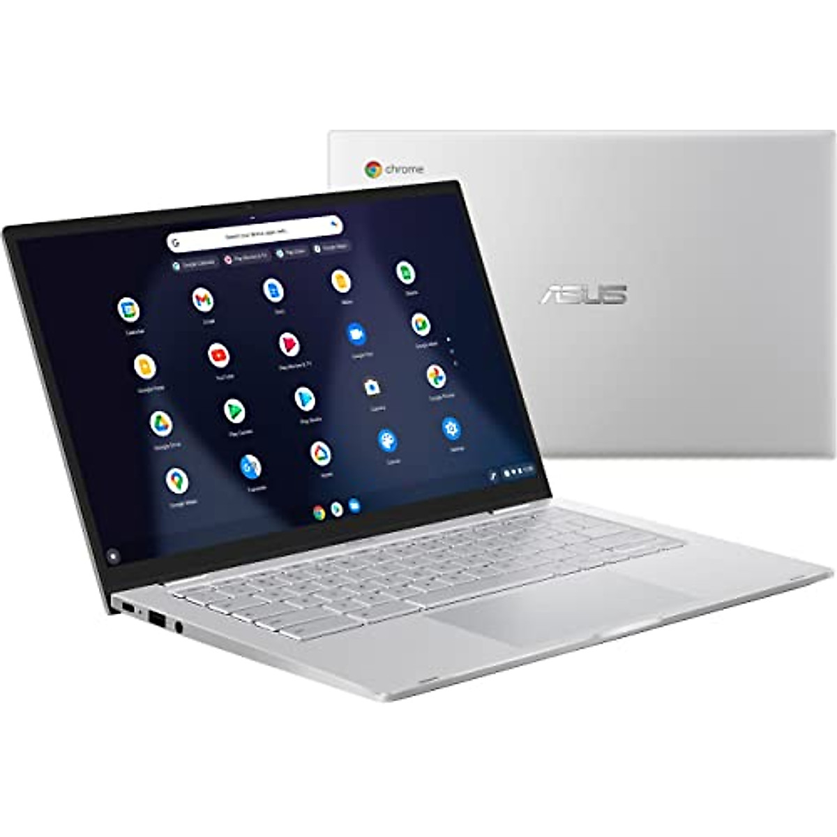 ASUS C425 Chromebook Computer, 14" FHD Laptop, Intel Core M3-8100Y up to 3.4GHz, 8GB RAM, 64GB eMMC, 802.11AC WiFi, Bluetooth, Backlit Keyboard, Silver, Chrome OS, BROAG USB Extension Cable