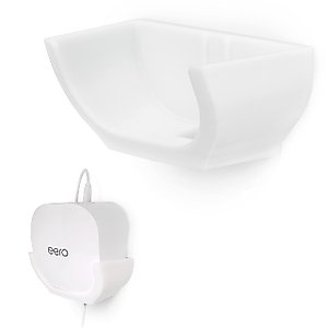 Screwless Wall Mount for Eero 6 Mesh WiFi Holder, Custom Design (NOT Compatible with Eero Pro 6 / Beacon), Strong VHB Adhesive, No Tools, No Mess, White by Brainwavz