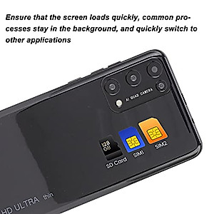 Zyyini Unlocked Cell Phone, 5.45 Inch 2GB RAM 32GB ROM, Android Smartphone Support Face Recognition Dual SIM Dual Standby Mobile Phone for Rino8 Pro(Black)