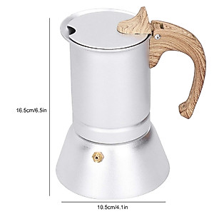 Stovetop Coffee Maker, 150ml Coffee Maker Moka Pot Stainless Steel Coffee Pot Induction Cooker Use Home Supplies