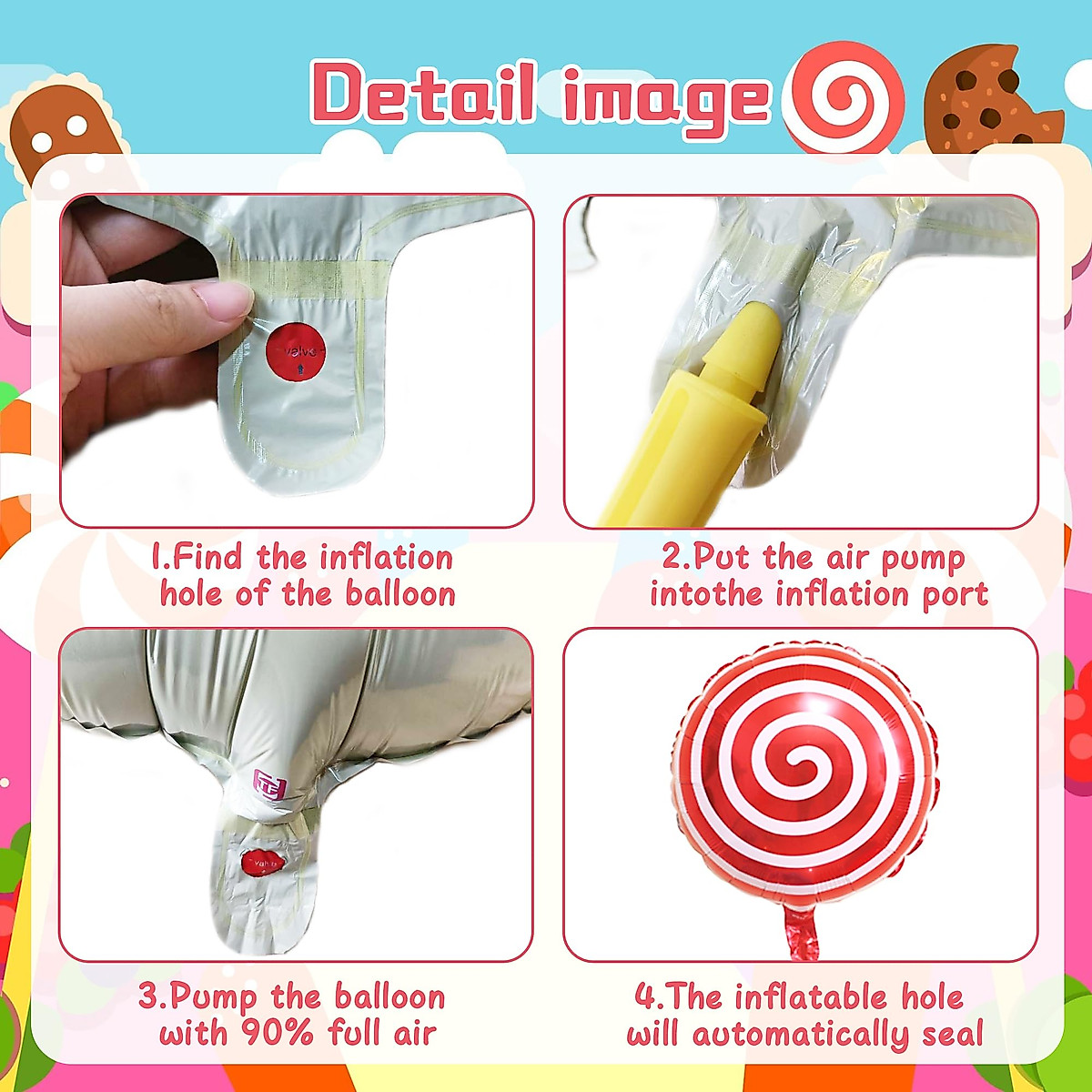 Candy Balloons Candyland Party Decorations - 25pieces Candy Foil Balloons for Kids Sweet Candy Birthday Party Decorations Candyland Baby Shower Supplies