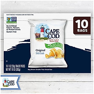 Cape Cod Potato Chips Original Less Fat, 1 Oz, 10 Ct