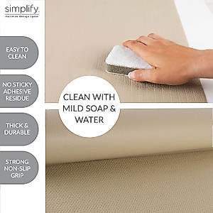 Simplify Adhesive Smooth Top Grip Liner | Shelf | Countertops | Drawers | Cabinets | Cut to Fit | Non-Slip 10 Sq Ft | Taupe | Organization