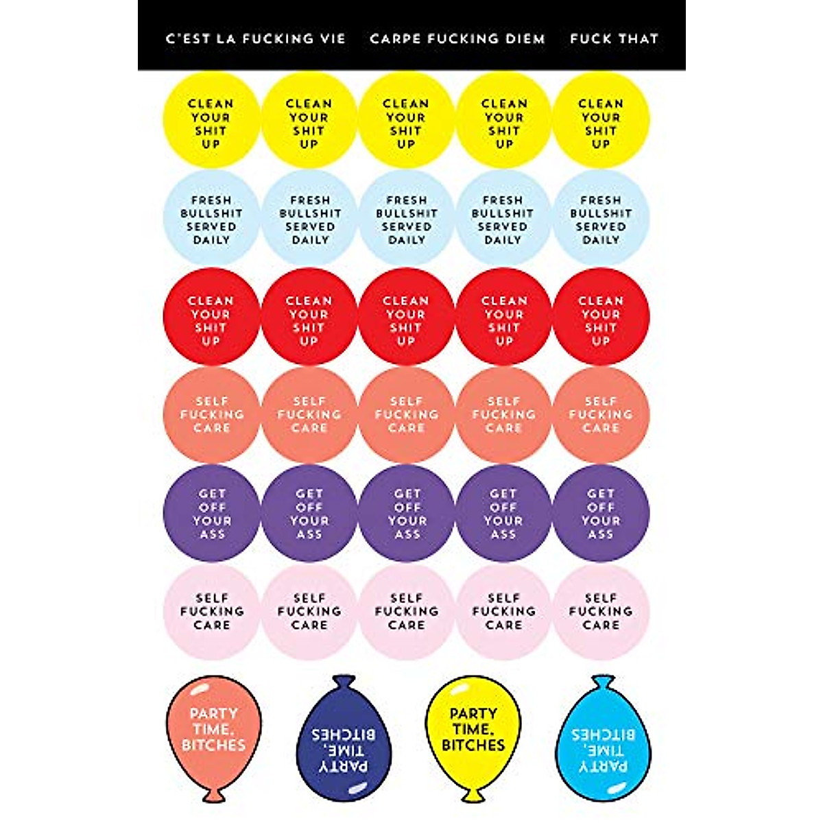 F*cking Planner Stickers: 500+ Funny Adult Stickers to Control Your Sh*t (Journal Variety Pack, White Elephant Gift)