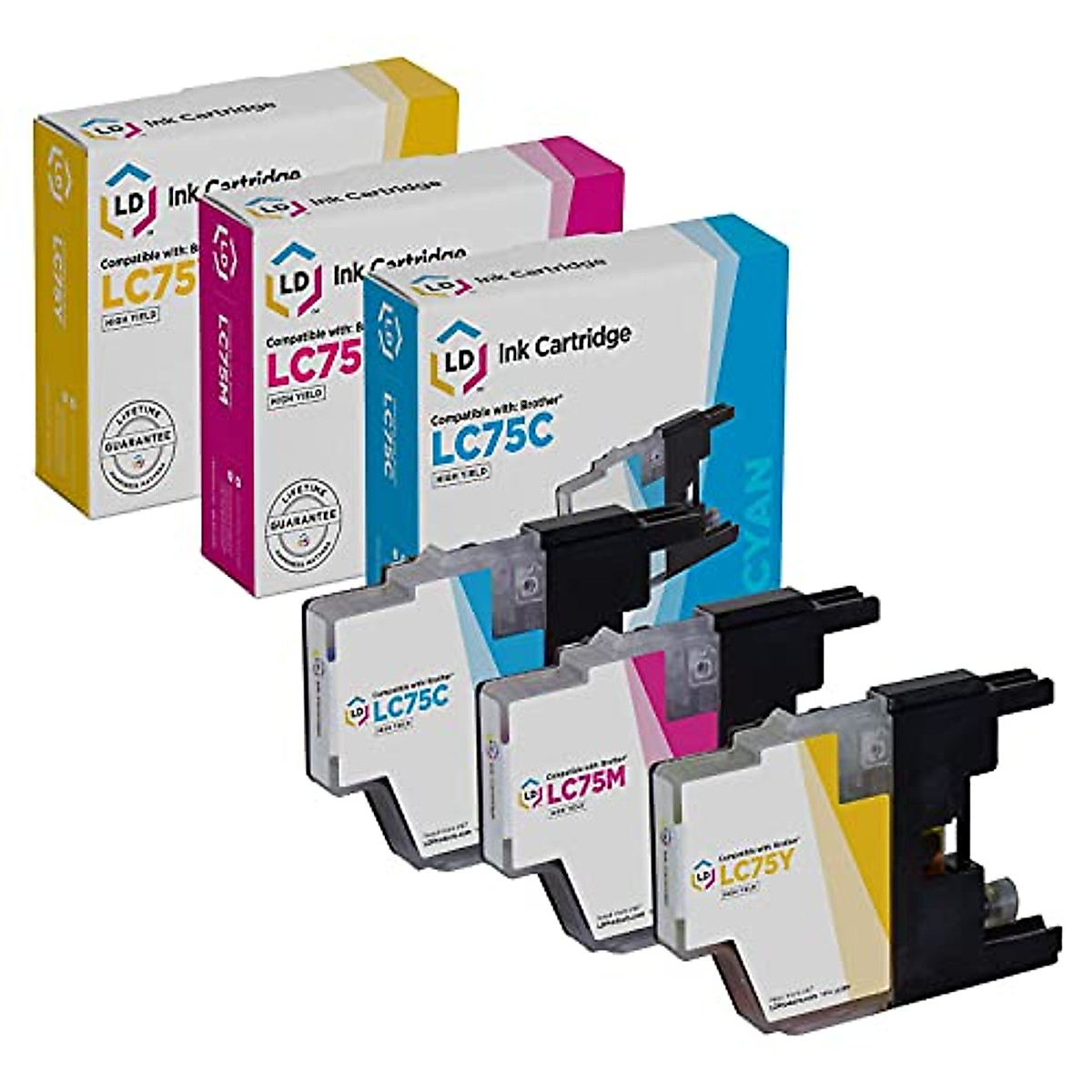 LD Products Compatible Ink Cartridge Replacement for Brother LC75 High Yield (Cyan, Magenta, Yellow, 3-Pack)