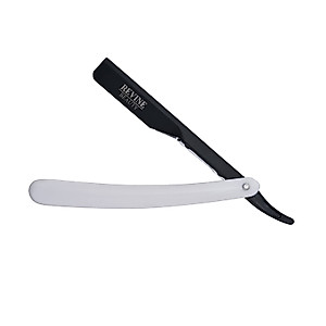 Barber Straight Razor - Professional Cut throat Premium Quality Plastic Handle Shaving Razor, 10 Double Edge Blades Kit (Red Black)