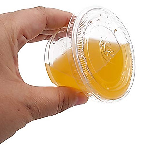 Hedume 300 Sets 4oz Portion Cups with Lids, BPA-free Clear Disposable Plastic Cups for Souffle, Jello, Meal Prep, Portion Control, Salad Dressing, Slime, Condiment Container