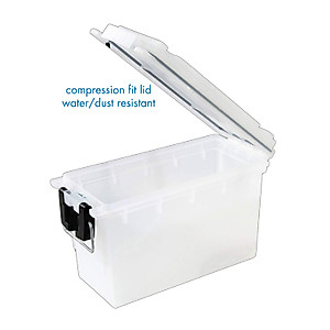 Logix 12535 Stackable Craft Storage Box with Handle, Locking Art Supply , Plastic Containers with Lids, Craft Organizer , Frost